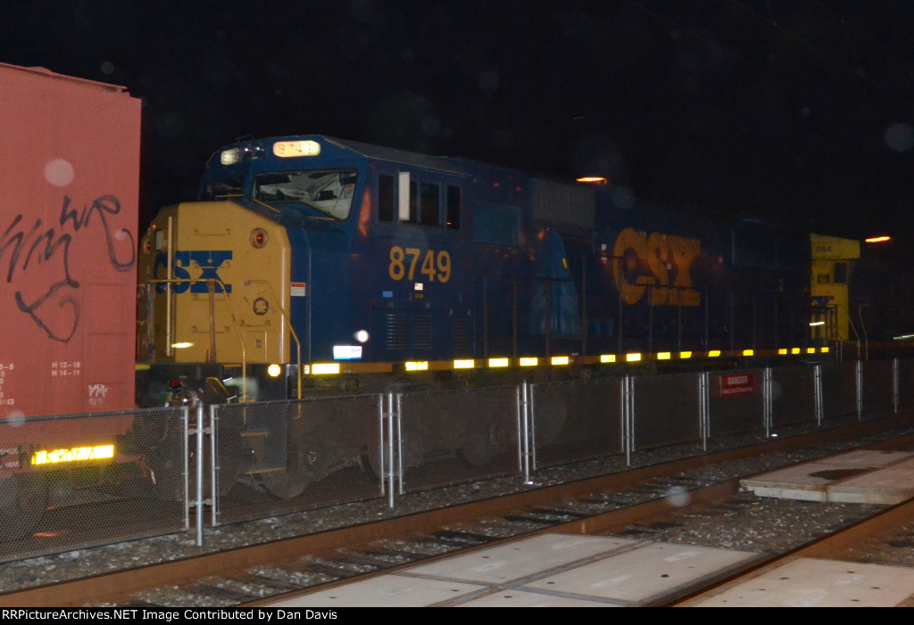 CSX SD60I 8749 trails an AC60CW on Q439-11